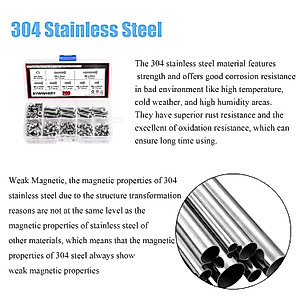 DYWISHKEY 200 Pieces M4 x 5mm/6mm/8mm/12mm/16mm/20mm/25mm Stainless Steel 304 Hex Button Head Cap Bolts and Nuts Kit