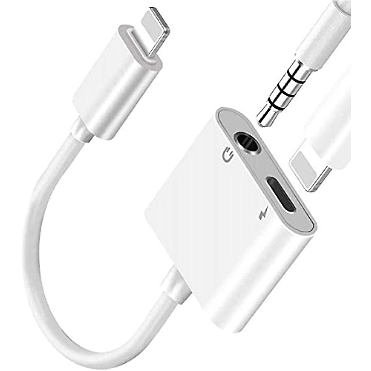 Lightning to 3.5mm Headphones Jack Adapter for iPhone,Apple MFi Certified iPhone Headphones Adapter Dongle Aux Audio Charger Splitter Compatible for iPhone 14 13 12 11 XS XR X 8 7 iPad-Support All iOS