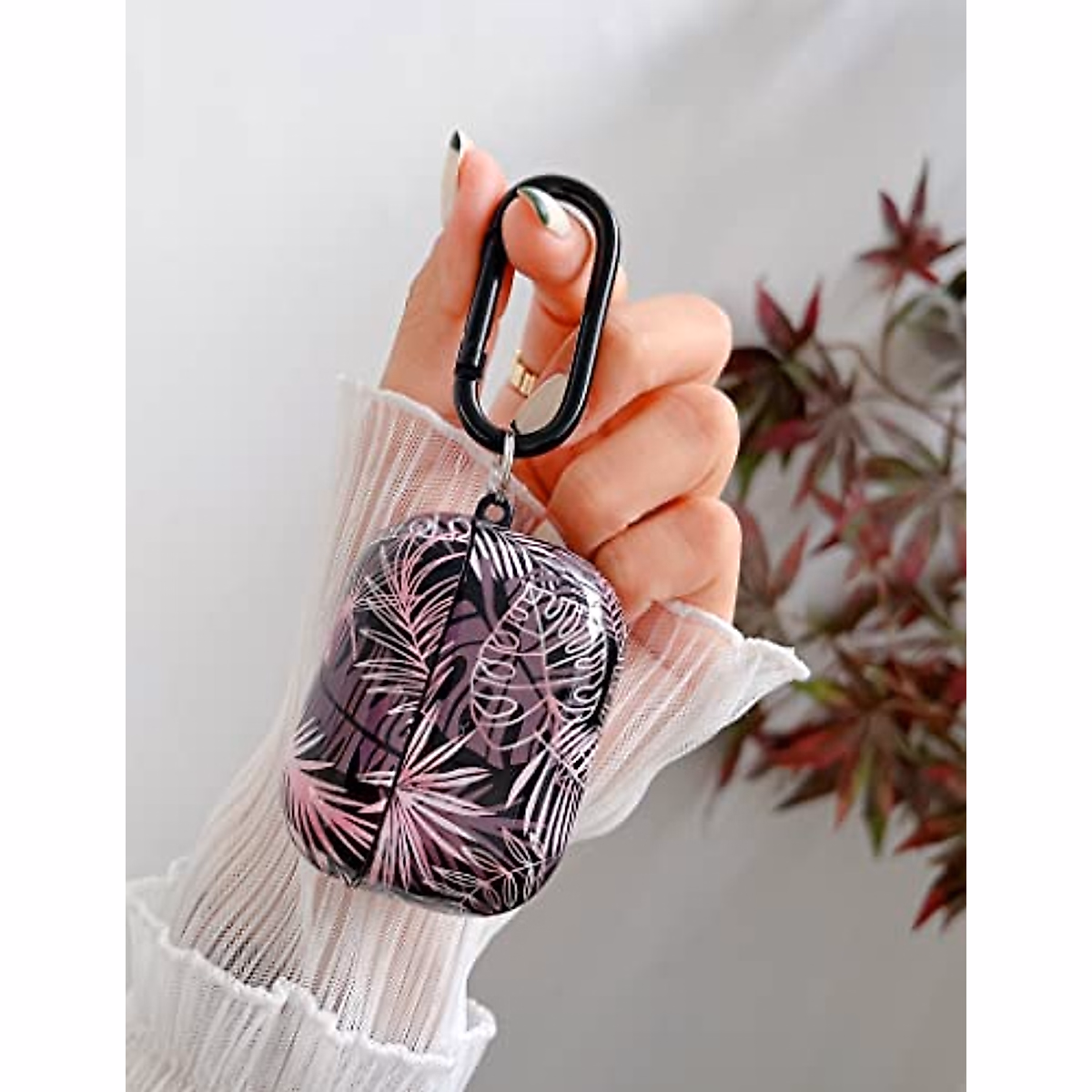 Flower Case Compatible with Apple AirPods Pro Floral, Leaf Smooth Design Cute Kawaii Protective Case Anti-Fall Headphone Case for Airpod Pro Case (AirPods Pro, Rose Gold Leaf)