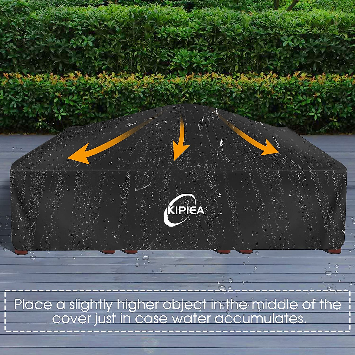 Kipiea 600D Patio Furniture Covers Waterproof Winter, Outdoor Furniture Set Covers for Table Chairs, Heavy-Duty Outdoor Sofa Covers with Anti UV and No Tears, No Fading (98" L x 98" W x 28" H)