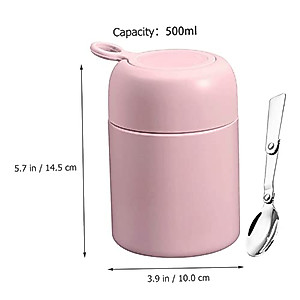 Yardwe Vacuum Flask Thermal Breakfast Cup Insulation Soup Cups Leakproof Soups Cup Pink Student 316 Stainless Steel Stew Pot Stainless Steel Small Insulation Barrels Breakfast Cups