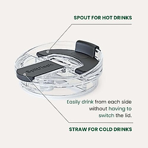 2-in-1 Hot & Cold Vacuum Insulated Tumblers, 30oz Stainless Steel Dual Chamber, Leak-Proof, BPA-Free, Fits Cup Holder, Travel Coffee Mug, Split Cup, 2 Drink, 2 Sides, Coffee & Water (Elle Pink)