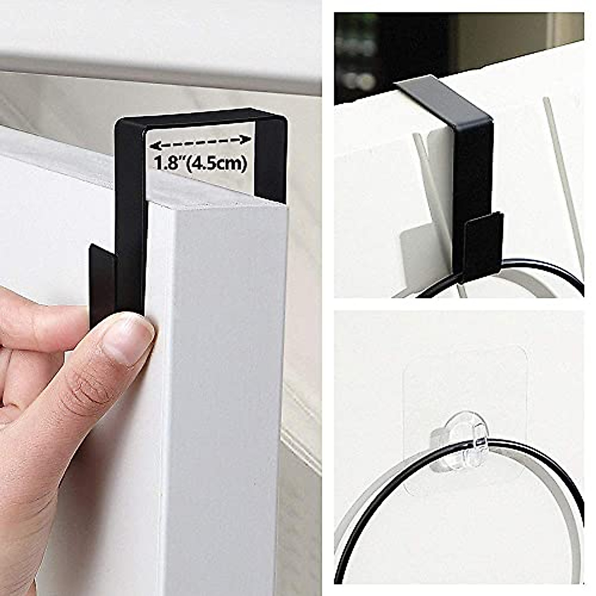 XINFULL 30 Rings Cap Rack Hanging Hat Organizer Baseball Holder Scarfs Bag Hanger Storage for Wall Door Closet Kitchen Bathroom, Black