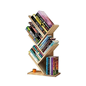 GELTDN 4-Tier Bookcase Tree Bookshelf Book Rack Display Storage Magazine Rack, for Books, Magazines, CDs and Photo, for Living Room, Home Office