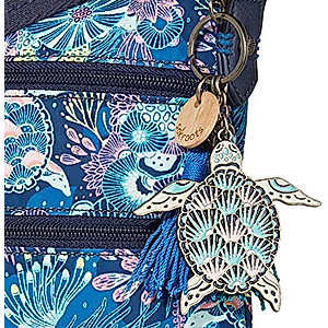 Sakroots Women's Bag in Eco-Twill, Multifunctional Purse with Adjustable Strap & Zipper Pockets, Sustainable & Durable Design, Royal Blue Seascape