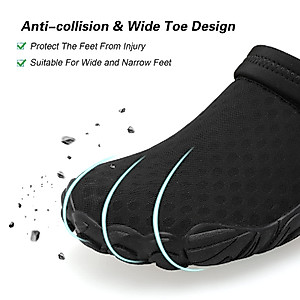 Besroad Portable Outdoor Summer Beach Walking Fashion Sneakers Althletic Water Shoes for Men Women Black 9.5 Women/8 Men