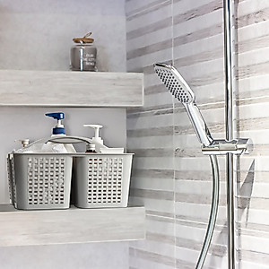 Tiawudi Portable Shower Caddy, Caddy Organizer with Handle, Plastic Shower Basket Hold Soap, Shampoo, Hair Supplies and Beauty Products, Cleaning Supplies Organizer for Home, Dorm, Shelf and Cabinet