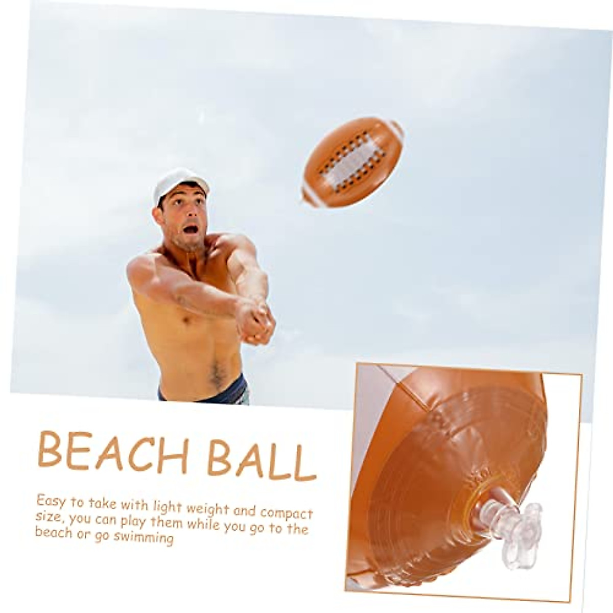 CLISPEED 3 Sets Inflatable Beach Ball Giant Inflatable Ball Summer Decorations for Outside Beach Toy Inflatable Water Balls Football Toys for Kids Inflatable Rugby Toys Ball Toy for Kids