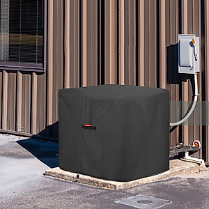 Porch Shield 600D Waterproof Air Conditioner Covers for Outside Units Square AC Cover Black - 26 x 26 x 30 inch