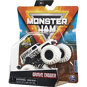 Monster Jam 2021 Spin Master 1:64 Diecast Monster Truck with Wheelie Bar: Max Contrast Grave Digger