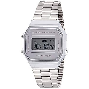 Casio A168WEM-7 Men's Youth Collection Mirror Dial Alarm Chronograph Illuminator Digital Watch