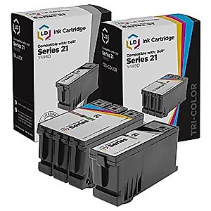 LD Products Compatible Ink Cartridge Replacements for Dell V313 Series 21 (1 Y498D Black, 1 Y499D Color, 2-Pack)