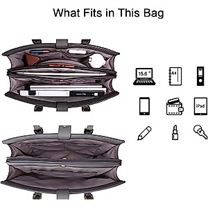 ECOSUSI Laptop Tote Fits Up to 15.6 Inch Briefcase for Women Office Handbags large Capacity with 3 Layer Compartments