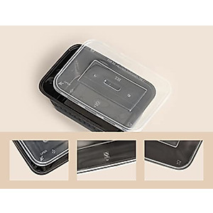 GLCSC [20 Pack 32oz Meal Prep Containers Lids, Bento Box, Plastic Food Storage Containers, BPA Free, Stackable, Microwave, Dishwasher & Freezer Safe