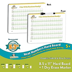 Channie’s Visual Dry Erase Neat Numbers Hard Board for Pre-K, Kindergarten & Elementary School Students, Handwriting Practice