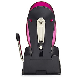 X-Acto 2012687-PNK Bulldog Vacuum Wall Mount Manual Pencil Sharpener, Pink, See-through Receptacle, Affix to Any Nonporous Surface, X-ACTO Hardened Helical Cutter