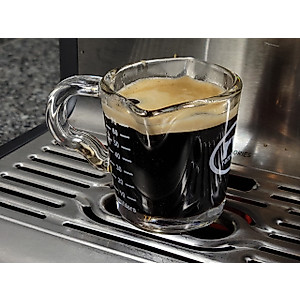 Rattleware Espresso Shot Glass Pitcher – Double Spouted Genuine Barista Measuring Cup with Graduations in Ml & Oz – High-Volume, Commercial-Grade for Swift Espresso Pouring & Precision (3 Oz, 2-Pc)