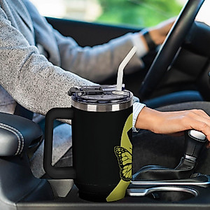 Sarcoma Cancer Awareness 40 Oz Tumbler with Handle And Straw Lid,Insulated Reusable Stainless Steel Travel Glass Mug 40 Ounces