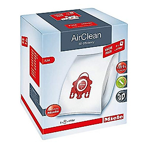 Miele AirClean 3D Efficiency Dust Bag, Type FJM, XL Value Pack, 8 Bags & 4 Filters