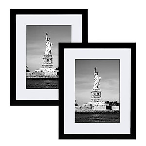 ENJOYBASICS 11x14 Picture Frame, Display Poster 8x10 with Mat or 11 x 14 Without Mat, Wall Gallery Photo Frames, Black, 2 Pack