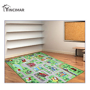 Yincimar Kids Carpet Playmat Rug,6.6x5.0 ft Extra Large City Life Carpet Learning Exercise Mat Educational Car Rug Play Game Rug for Baby Toddler Boy Bedroom Playroom