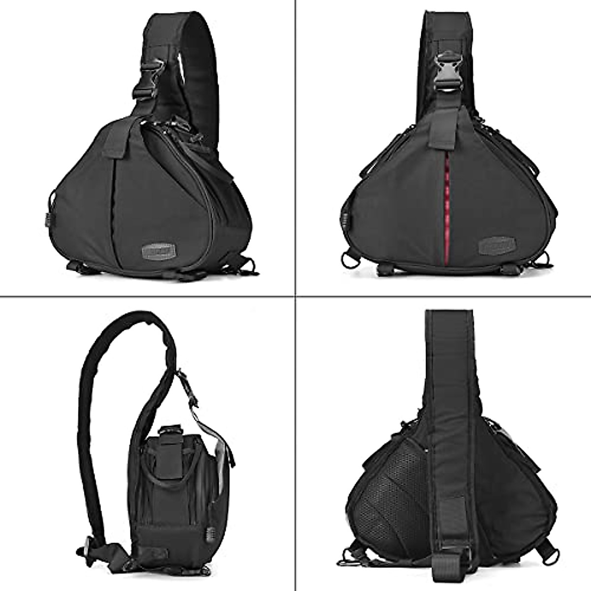 CADeN Camera Bag Sling Backpack Camera Case Waterproof with Rain Cover Tripod Holder, Compatible for DSLR/SLR Mirrorless Cameras (Canon Nikon Sony Pentax) and Accessories Black