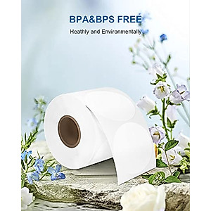 POLONO Label Printer, PL420 4x6 Thermal Printer, High-Speed Shipping Label Printer, Commercial Direct Thermal Printer, 2" White Circle Direct Thermal Labels, Self-Adhesive Thermal Stickers Labels