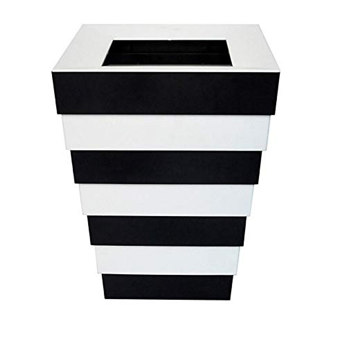 TETARI Trash Can Trash can Household Kitchen Plastic Black and White Strip (15 * 23 * 30cm) Foldable 1L Trash can, Plastic Recycling bin, Sorting Bracket, Trash can