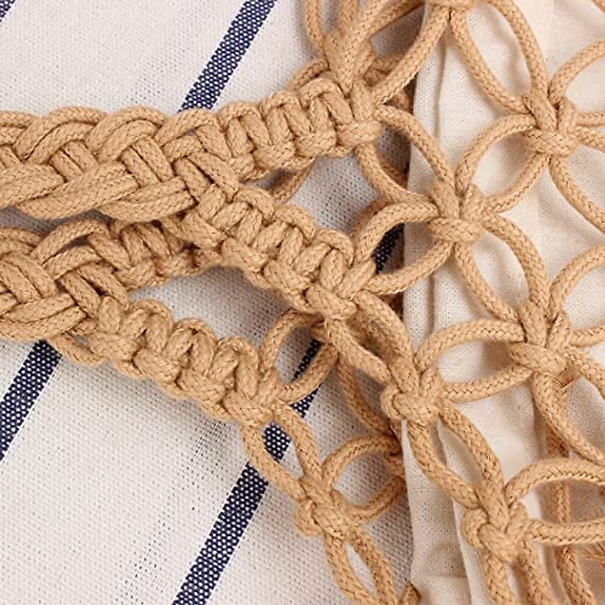 JBR Straw Crossbody Bag Cotton Rope Leisure Beach Bag Fishing Net Handbag Woven Shoulder Bag for Women Girls Purse, Khaki