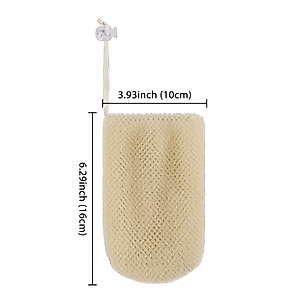 Linkidea 3 Pack Soap Bag, Exfoliating Soap Saver Pouch, Exfoliator Sponge Soap Pocket Drawstring Bags, Body Scrubber for Bath Shower (Three Random Color)