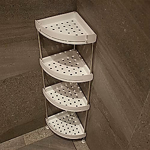 IYAR HOME 4 Tier Shower Caddy Organizer Shelf Corner Standing 12.99 x 9.45 x 32.68 Inches Shower Rack for Inside Shower & Kitchen Storage White