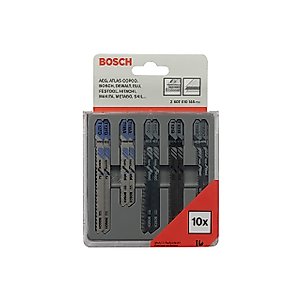 Bosch 2607010148 10 Piece Jigsaw Blade Set for Wood and Metal