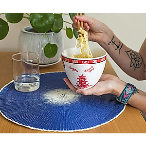 Bowl Bop Chinese Takeout Box Dinnerware Set | 16-Ounce Ramen Bowl, Chopsticks