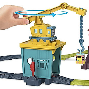 Thomas & Friends Motorized Toy Train Set Fix 'Em Up Friends With Carly The Crane, Sandy The Rail Speeder & Thomas For Ages 3+ Years