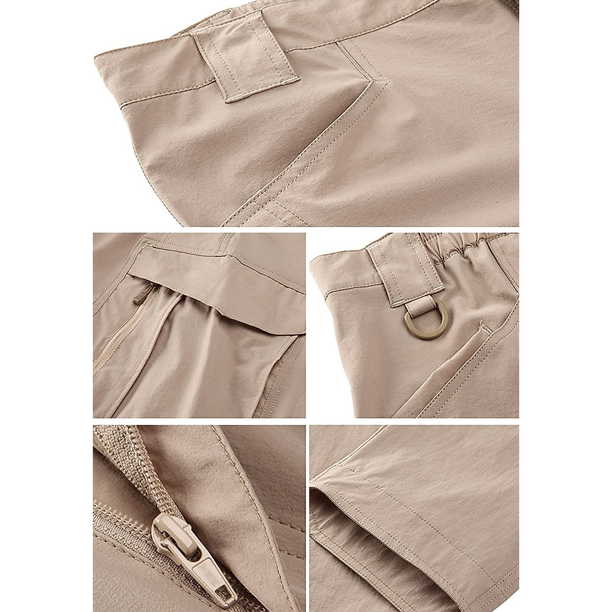 TACVASEN Military Lightweight Water Repellent Assault Hiking Camping Mountain Pants Khaki 36