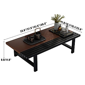 Japanese Floor Table,Wood Coffee Table Tea Table Low Table for Sitting On The Floor,Rustic Kotatsu Table Dining Table Tatami Table Floor Table(23.6x11.8x9.8inche, Brown)