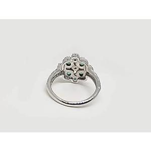 RKGEMS Natural Emerald Ring in 925 Sterling Silver, Genuine Emerald Gemstone-Gift for her-Emerald Jewelry-Rings For women,7 US