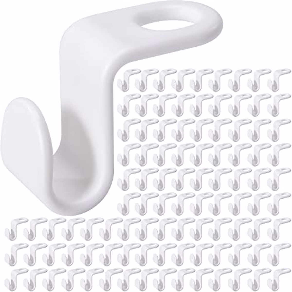 Jumperlay Clothes Hanger Hooks Connector for Outfit Pairing, Hanger Extender Hooks for Space Saving, Cascading Hanger Hooks for Organizing Small Closet, 100 Pack, White