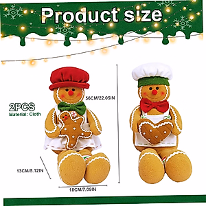 DAGLLGEW Gingerbread Man Plush 2Pcs Christmas Gingerbread Pillow Stuffed Cute Gingerbread Man Plush Toys Gingerbread Christmas Decorations Gifts for Christmas