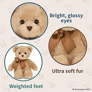 Bearington Lil' Honey The Brown Teddy Bear Plush, 12 Inch Bear Stuffed Animal