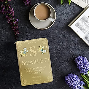 10x7 Inch Personalized Bible Cover – Create Your Own Design, Custom Bible Cover and Carrying Case with Handle – Leatherette Book Covers and Bible Case for Women - Gold (Design 4)