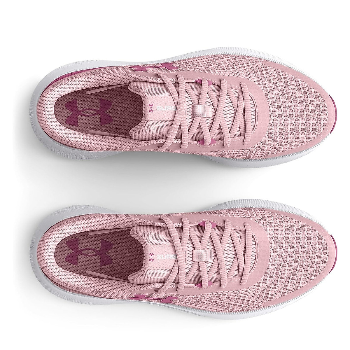 Under Armour Women's Surge 3 Sneaker, (603) Prime Pink/Prime Pink/Pace Pink, 8
