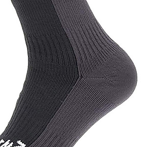 SEALSKINZ Unisex Waterproof Cold Weather Mid Length Sock, Black/Grey, Large