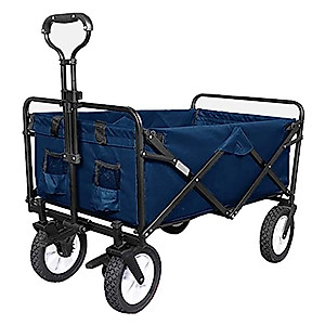 Outdoor Folding Utility Wagon Heavy Duty Shopping Push Wagon, Creative Outdoor Collapsible Wagon Cart, Garden Trolley with Seat Belt, Load-Bearing 100kg / 220lbs