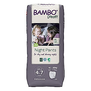 Bambo Nature Premium Dreamy Night Pants: Girls 4-7 years, 30 Count