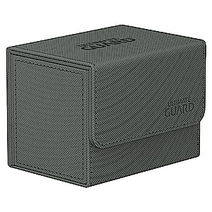 Ultimate Guard Sidewinder 80+, Deck Box for 80 Double-Sleeved TCG Cards, Grey, Magnetic Closure & Microfiber Inner Lining for Secure Storage