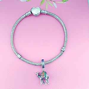 FAEFASH Camel Charm 925 Sterling Silver Animals Bead Persistence and Perseverance Charm fit DIY Style Bracelet, for Camel Lover (Colour)