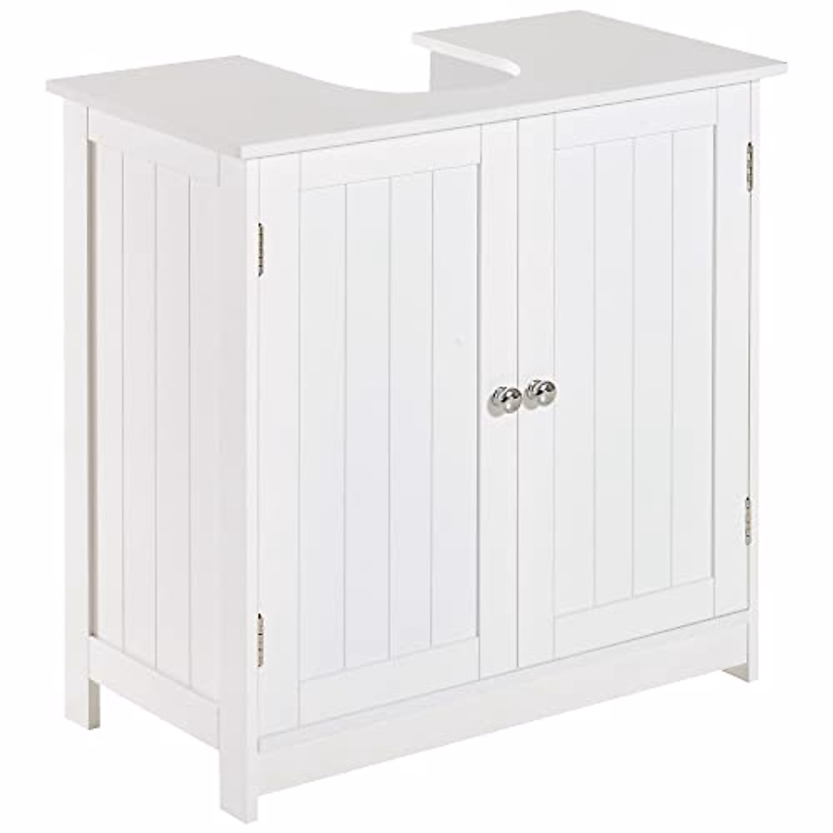 HOMCOM Under Sink Bathroom Cabinet with 2 Doors and Shelf, Pedestal Sink Bathroom Vanity Furniture, White