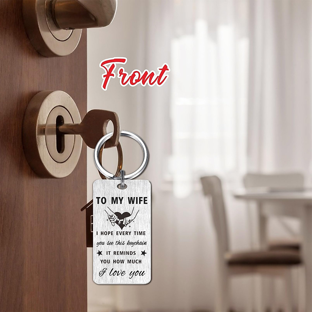 Gezxin Valentines's Day Gifts for Wife- Romantic Wife Birthday Anniversary Keychain from Husband- Mother's Day Gifts for Wife Easter Christmas Xmas Wedding Day