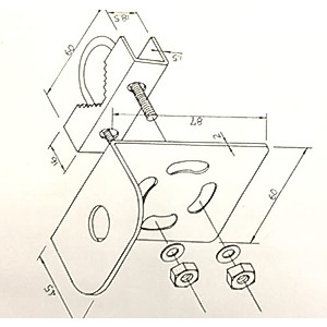 Anteenna TW-CR Mount Bracket Stainless Steel 16mm Hole for L Type UHF Female (SO-239) for 144/440MHz Ham Mobile Antenna